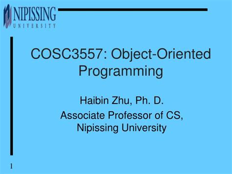 Ppt Cosc Object Oriented Programming Powerpoint Presentation