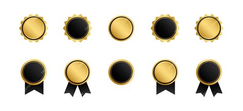 Colección De Elementos De Certificado De Insignia De Oro De Lujo