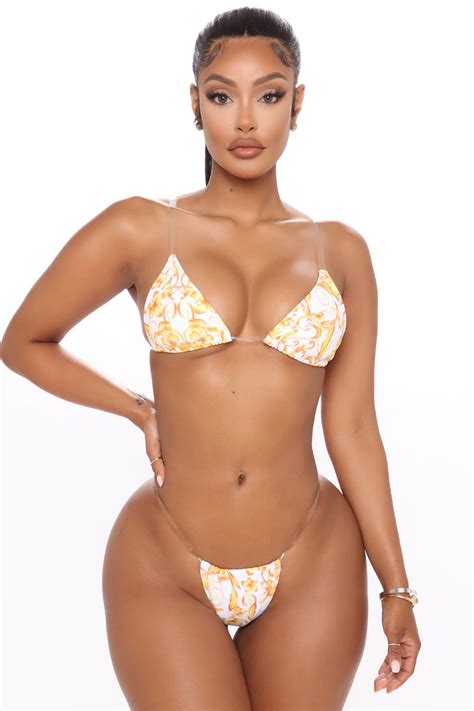 Royal Vacation 2 Piece Pvc Strap Bikini Whitecombo Fashion Nova