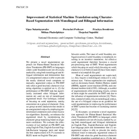 Improvement Of Statistical Machine Translation Using Charater Based