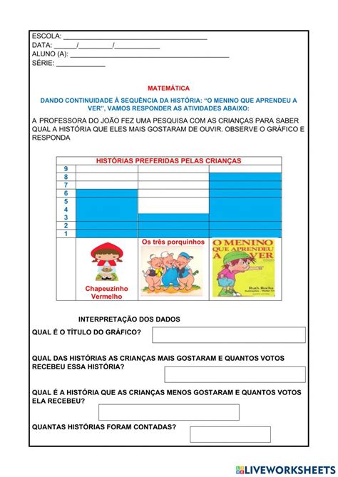 Sequência Didática Da História O Menino Que Aprendeu A Ver