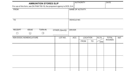 Da Form 3151 ≡ Fill Out Printable Ammunition Stores Slip