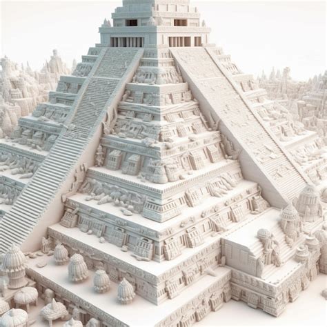 Premium Ai Image A 3d Model Of A Pyramid Made By Mayan Architecture