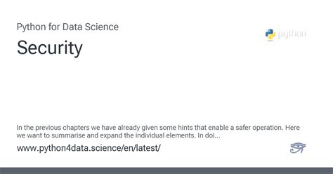 security python for data science 24 3 0