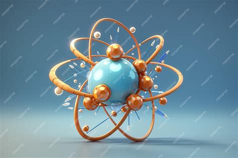 premium ai image 3d rendering of electron proton atom isolated on