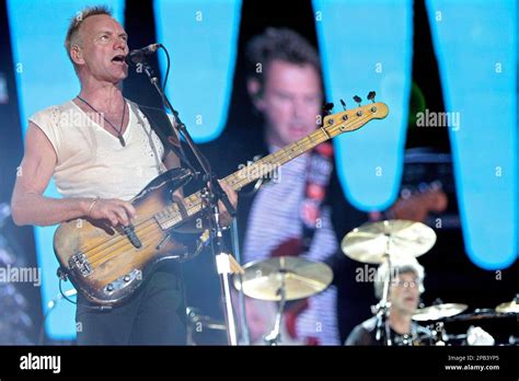 Singer Sting Of The Rock Band The Police Performs During A Concert At
