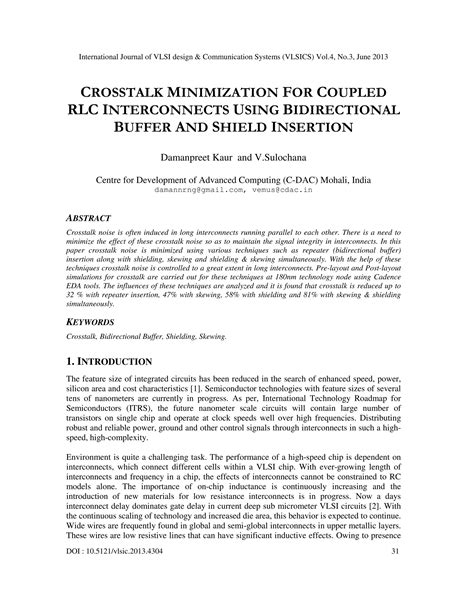Crosstalk Minimization For Coupled Rlc Interconnects Using Bidirectional Buffer And Shield