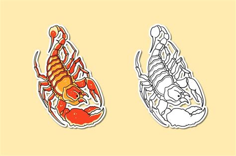 Premium Vector Webillustration Sticker Of A Scorpion Traditional
