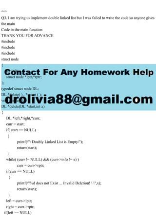 Q3 I Am Trying To Implement Double Linked List But I Was Faile Pdf