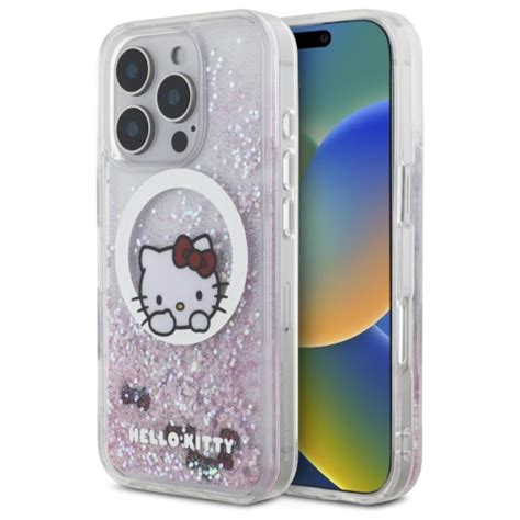 Hello Kitty Liquid Glitter Sweet Kitty Bows Magsafe Iphone 16 Pro Tasche Weiß Elektronik