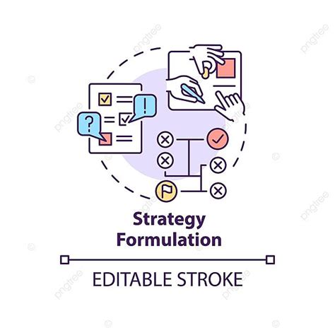 Strategy Formulation Concept Icon Round Objective Member Vector Round