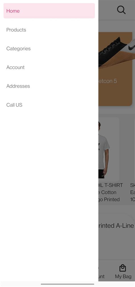 e commerce app build over react native runs over android and ios