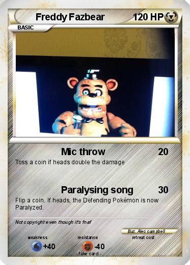 Pokémon Freddy Fazbear 1345 1345 Mic Throw My Pokemon Card
