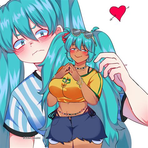 Hatsune Miku Brazilian Miku And Argentinian Miku Vocaloid Drawn By