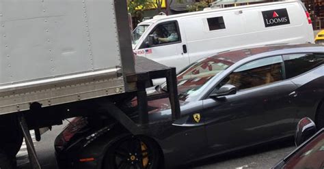 300k Ferrari Ff Gets Crushed By Delivery Truck Rferrari