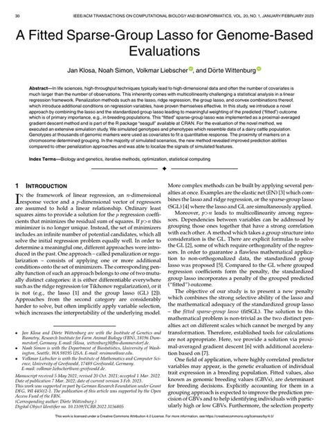 A Fitted Sparse Group Lasso For Genome Based Evaluations Pdf