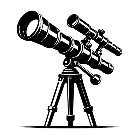 Astronomy Telescope Equipment Silhouette Vector Illustration Isolated