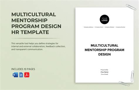 Multicultural Mentorship Program Design Hr Template In Word Pdf