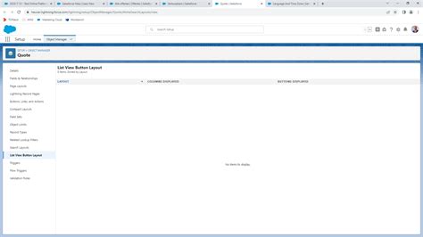 Empty List View Button Layout For The Quote Object Salesforce