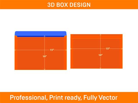 Packaging Document Envelope 10x15 Inche Dieline Template And 3d