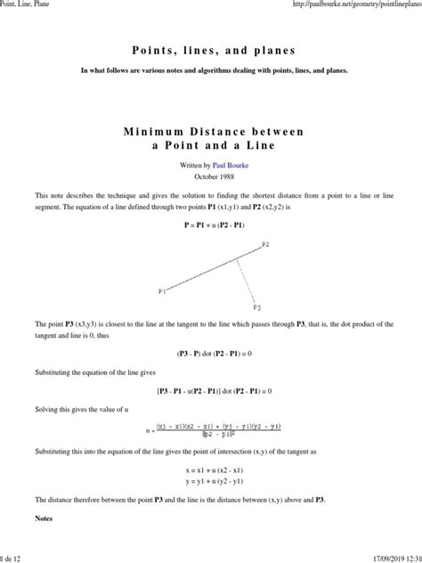 Point Line Plane Pdf Plane Geometry Equations
