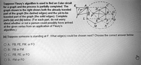 SOLVED Suppose Fleury S Algorithm Is Used To Find An Euler Circuit For