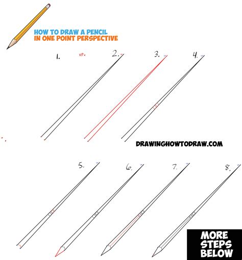 How To Draw Realistic Pencils Using One Point Perspective Techniques Easy Step By Step Drawing