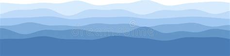 Abstract Blue Wave Pattern With Layered Ocean Inspired Curves Stock