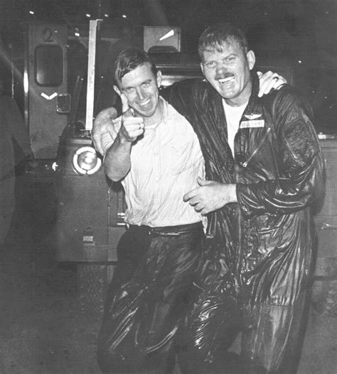 Wet From The Traditional Last Mission Hose Down Maj Dick Williams And