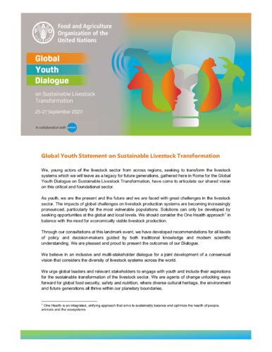 Global Youth Statement On Livestock Transformation Cgiar Gender