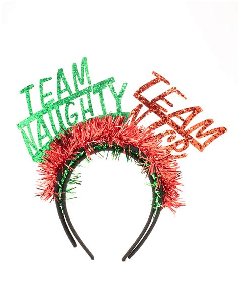 Red Naughty And Nice Tinsel Headbands 2 Pack Lovisa