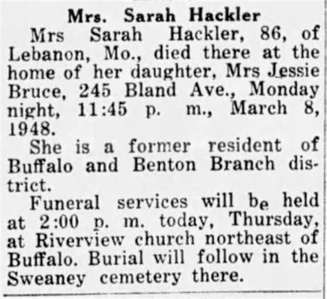 Sarah Elizabeth Stewart Hackler 1860 1948 Mémorial Find A Grave