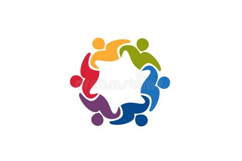 Logo Teamwork Unity People Stock Vector Illustration Of Diversity