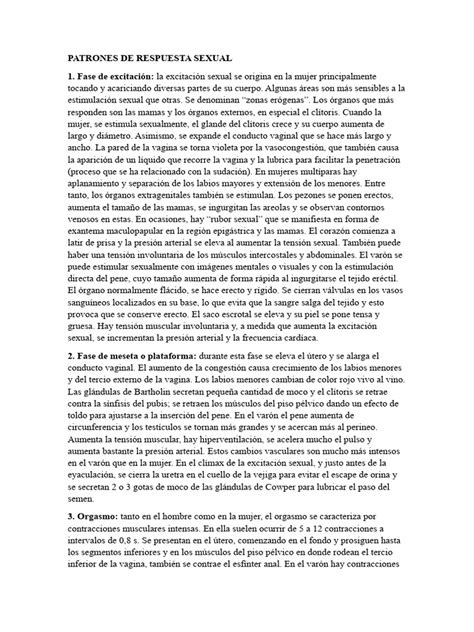 Patrones De Respuesta Sexual Pdf La Sexualidad Humana Orgasmo