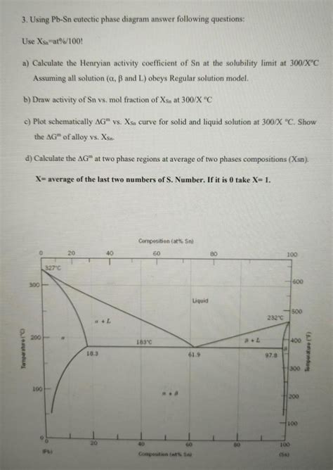 3 Using Pb Sn Eutectic Phase Diagram Answer