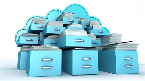 File Storage 3d Render Of Cloud With Backup Files And Folders Isolated