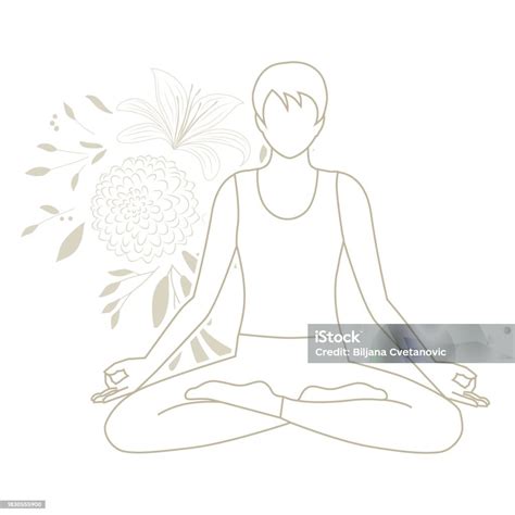 Yoga In The Lotus Position Stock Illustration Download Image Now