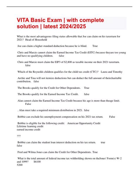 Vita Basic Exam With Complete Solution Latest 20242025 Vita