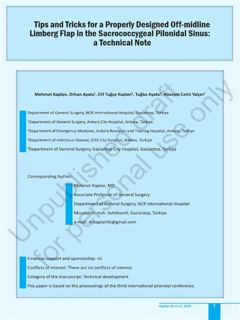 Tips And Tricks For Properly Designed Off Midline Limberg Flap In