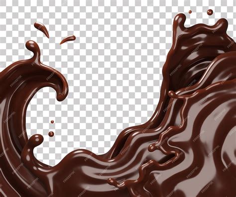 Premium Psd Chocolate Splash With Clipping Path 3d Rendering 3d