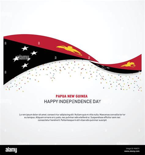 Papua New Guinea Happy Independence Day Background Stock Vector Image