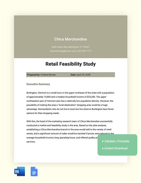 Free Feasibility Study Templates And Examples Edit Online And Download
