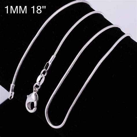 Sterling Silver Flat Curb Chain Necklace —