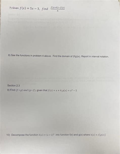 Solved College Algebra Chapter 2 Paper HW Problems The Chegg