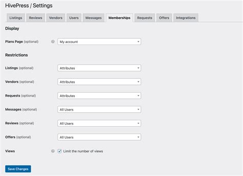 Restrict Vendor Attributes Via Membership General Hivepress Community