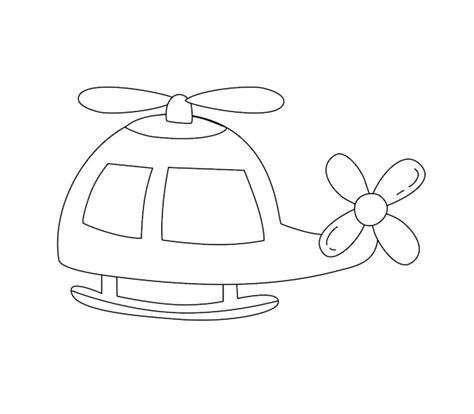 헬리 ⁇ 터 어린이 ⁇ 터 두들 템플릿 흑백 프리미엄 벡터