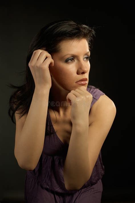 Beautiful Woman Wearing Lilac Dress Stock Image Image Of Young