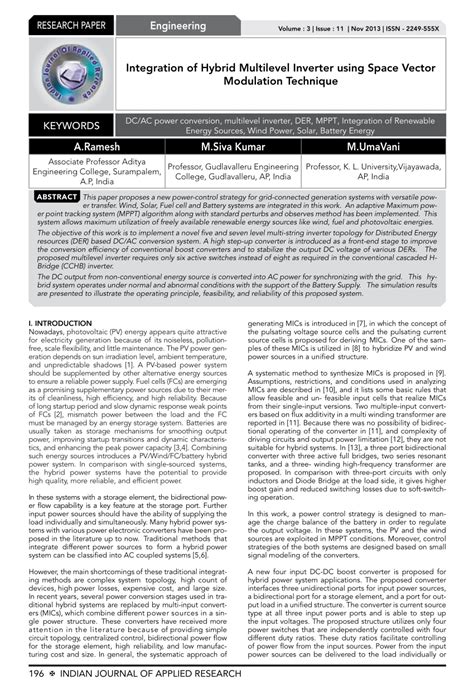 Pdf Engineering Integration Of Hybrid Multilevel Inverter Using Space