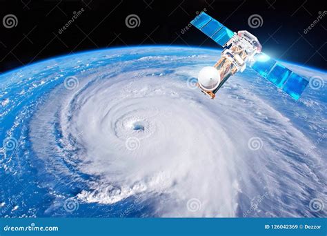 Research Probing Monitoring Hurricane Florence Satellite Above The Earth Makes Measurements