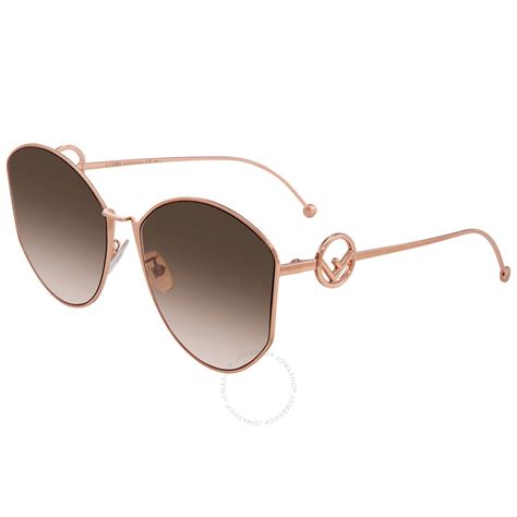 Fendi Brown Pink Gradient Ladies Sunglasses Ff 0335fs Ddb 63